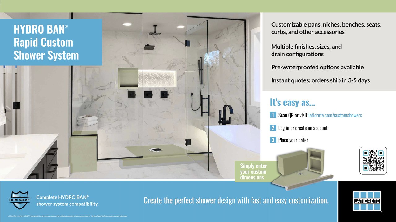 HYDRO BAN® Rapid Custom Shower System